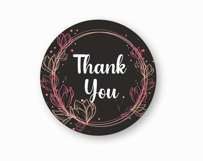 Custom Thank You Stickers, 60 Pcs, 1 1/2 Circle Stickers, Personalized ...