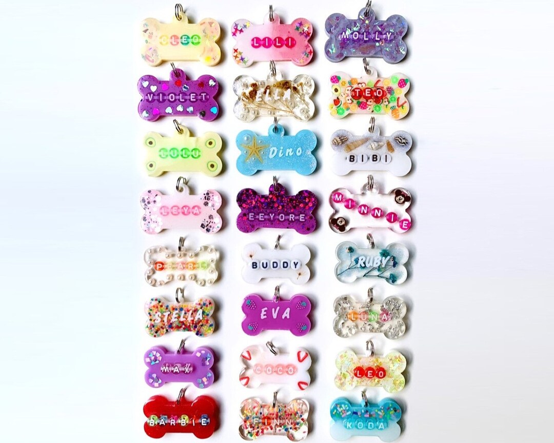 Create Your Own Custom Pet Tag, Resin Dog Tag, Cat Tag Resin, Glitter ...