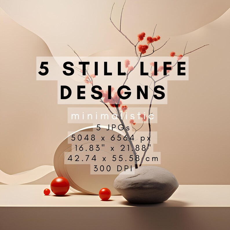 5 Digital Flower Still Lifes Designs for Wall Prints and Home Decor 4ed ...