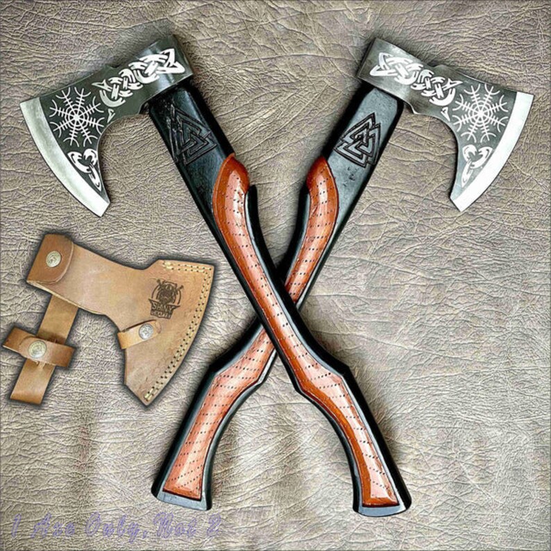 Custom Gift Hand Forged Carbon Steel VIKING AXE With Ash Wood / Wedding ...
