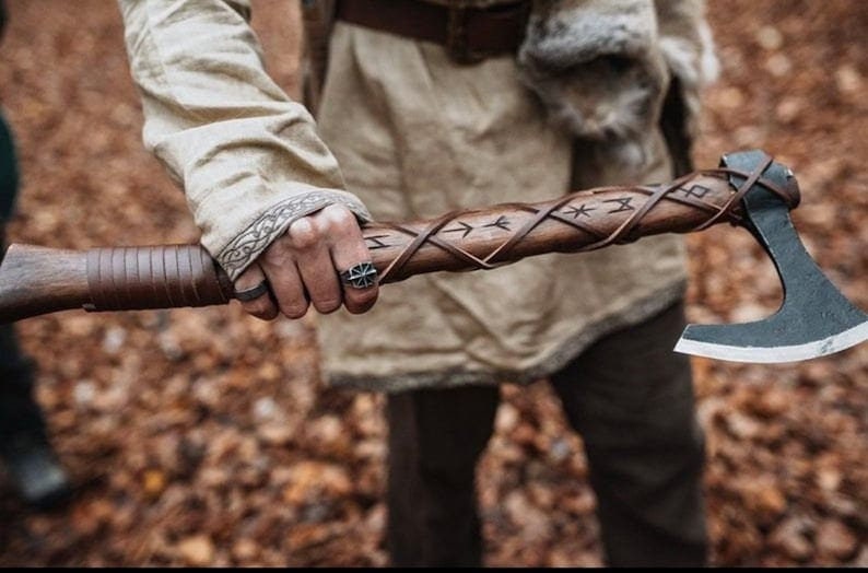 Viking Forged Axe - RAGNAR, Viking Axe, Personalised Hatchet, Viking ...