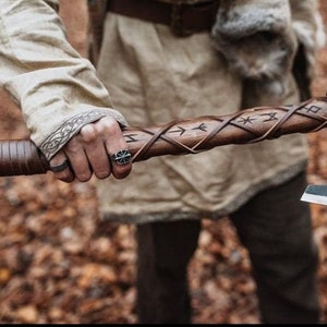 Custom Gift Hand Forged Carbon Steel VIKING AXE With Ash Wood / Wedding ...