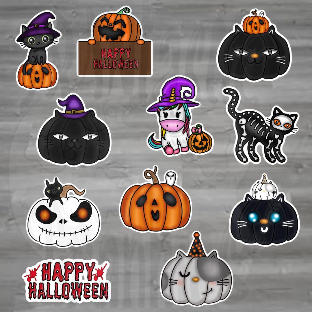 Spooky Halloween Digital Sticker Pack for Cricut & Silhouette Cameo ...