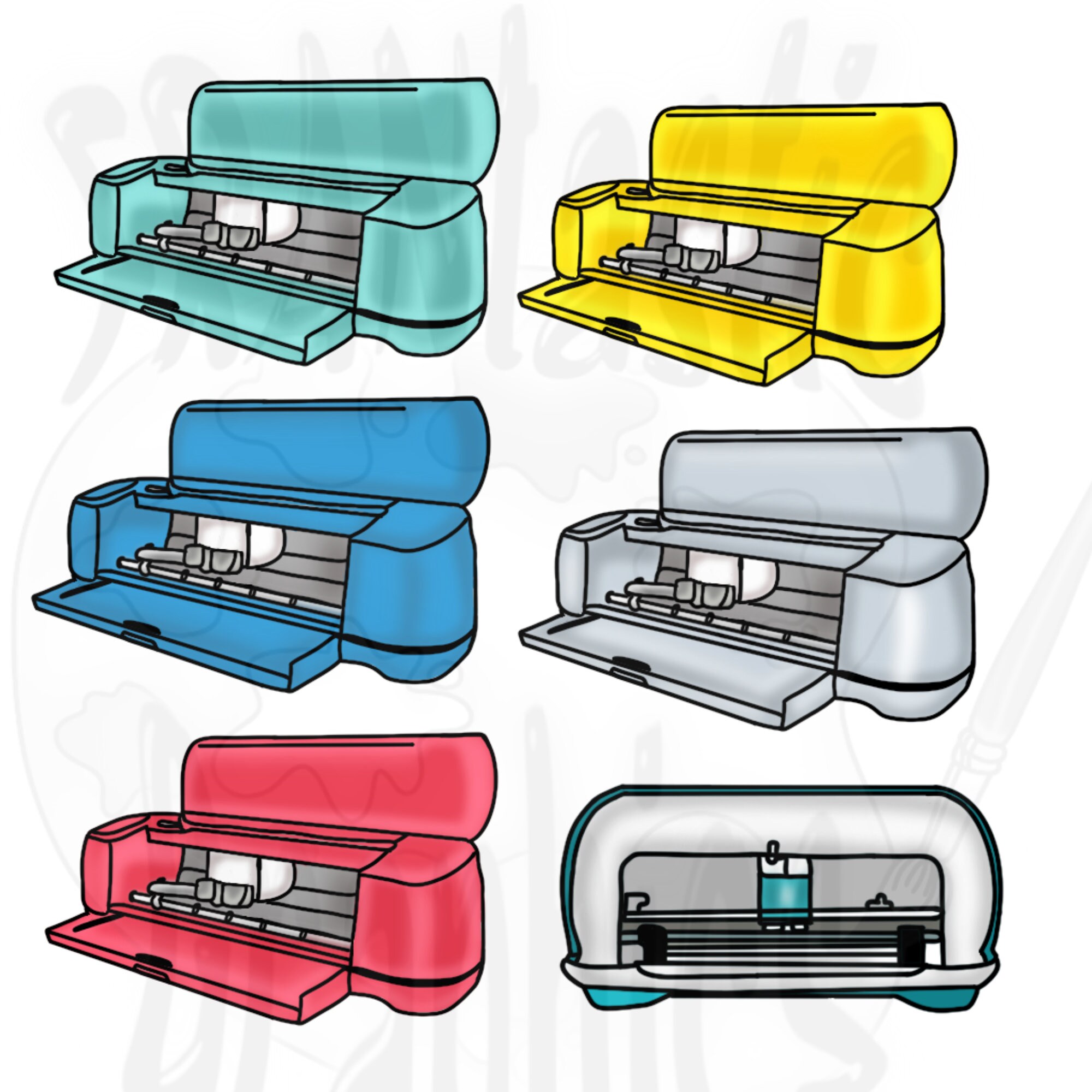 Vinyl Cutting Machine and Accessories Clipart Pack, Crafting PNG ...