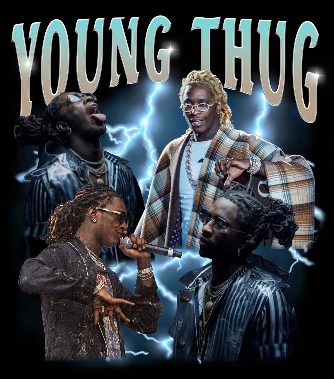 Young Thug T Shirt Design PNG Instant Download 300 Dpi - Etsy