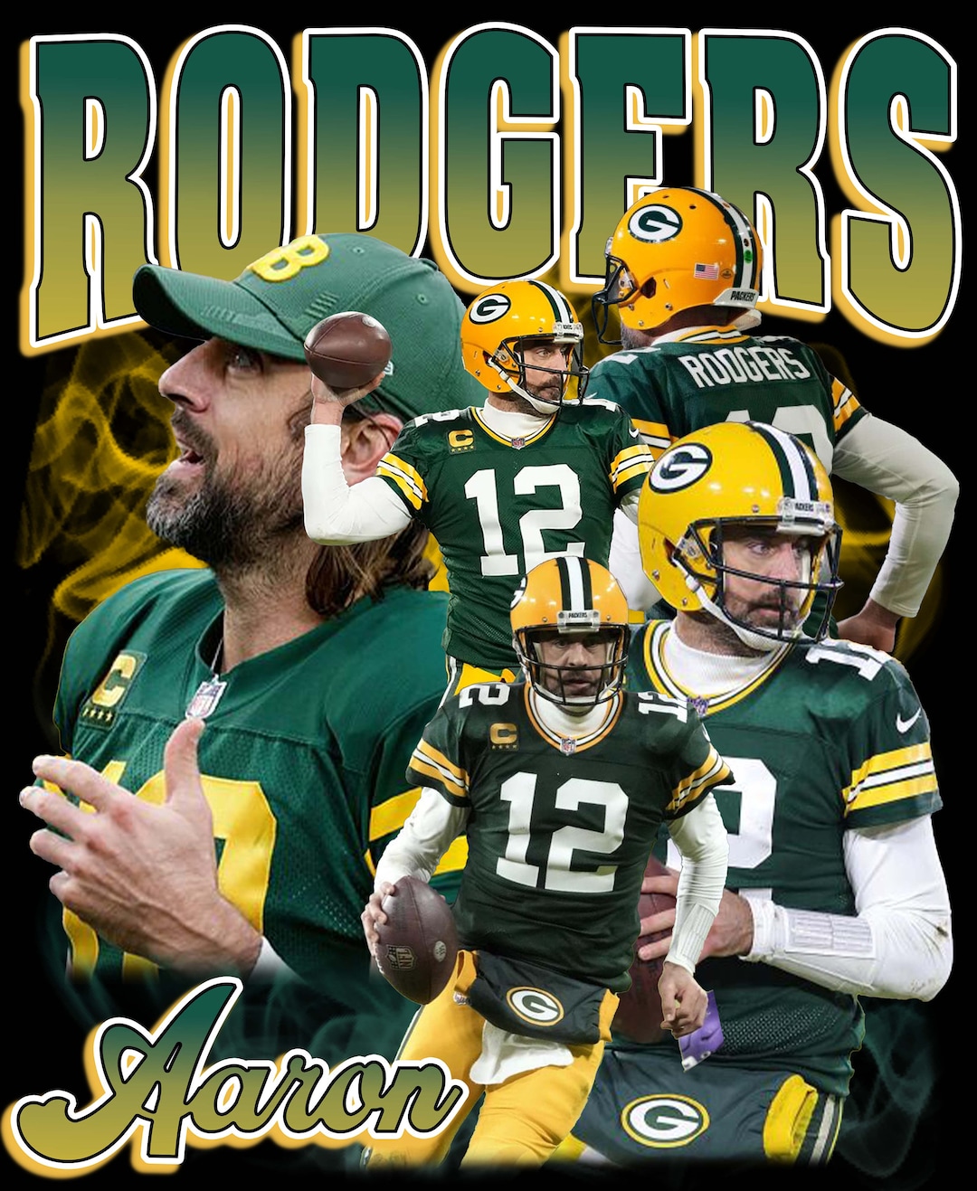 Aaron Rodgers T Shirt Design PNG Instant Download 300 Dpi - Etsy