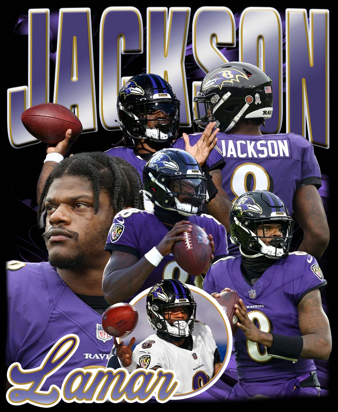 Lamar Jackson T Shirt Design PNG Instant Download 300 Dpi - Etsy