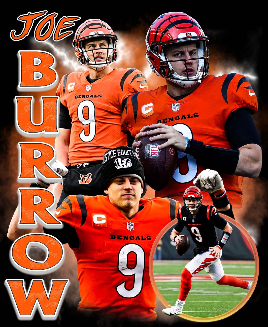 Joe Burrow T Shirt Design PNG Instant Download 300 Dpi - Etsy
