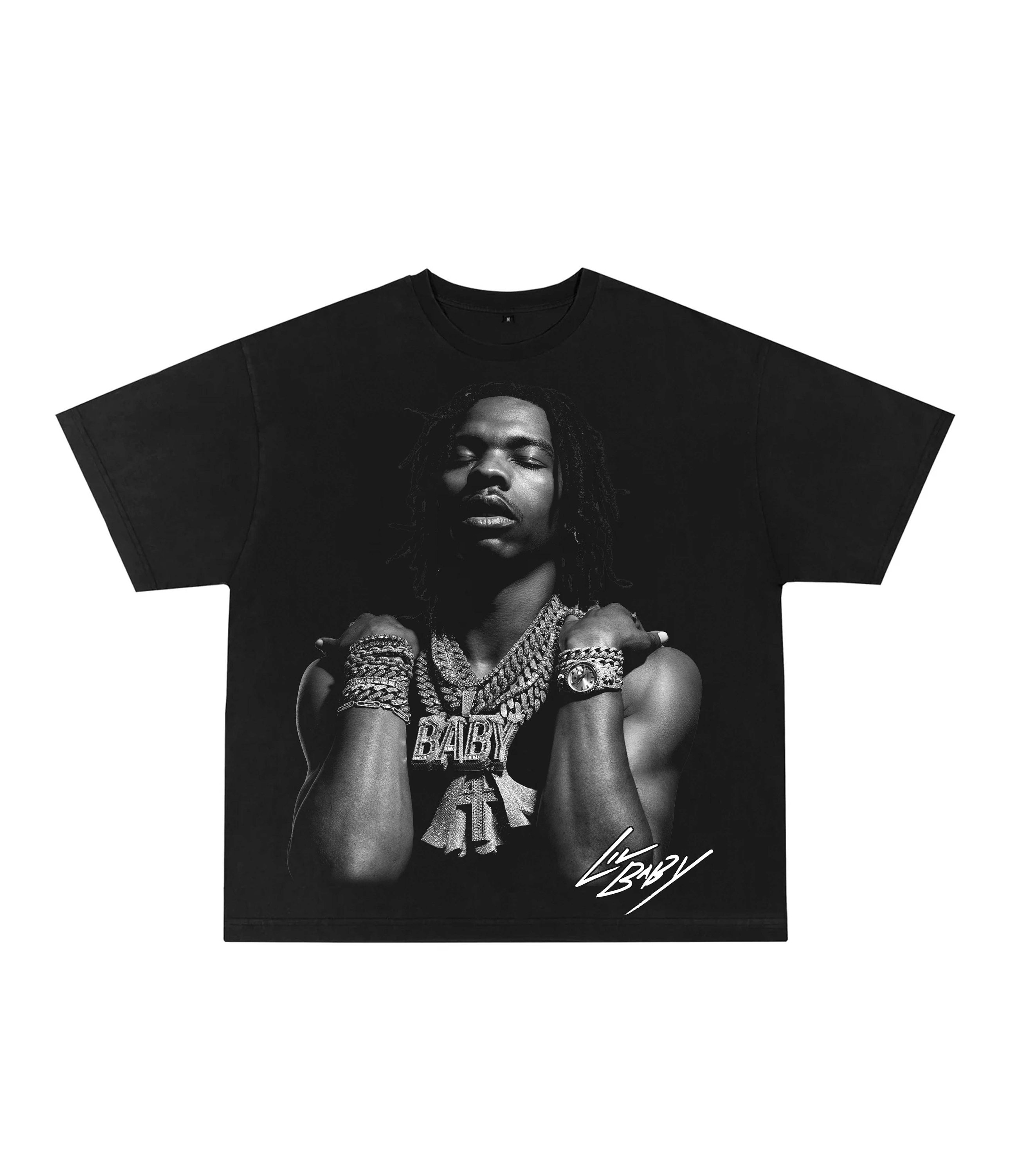 Lil Baby PNG T-SHIRT rap Tee Jumbo Graphic Print Savage Mode rare Hip ...