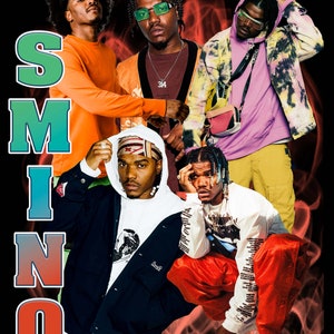 Smino PNG T-SHIRT |rap Tee Jumbo Graphic Print Savage Mode |rare Hip ...