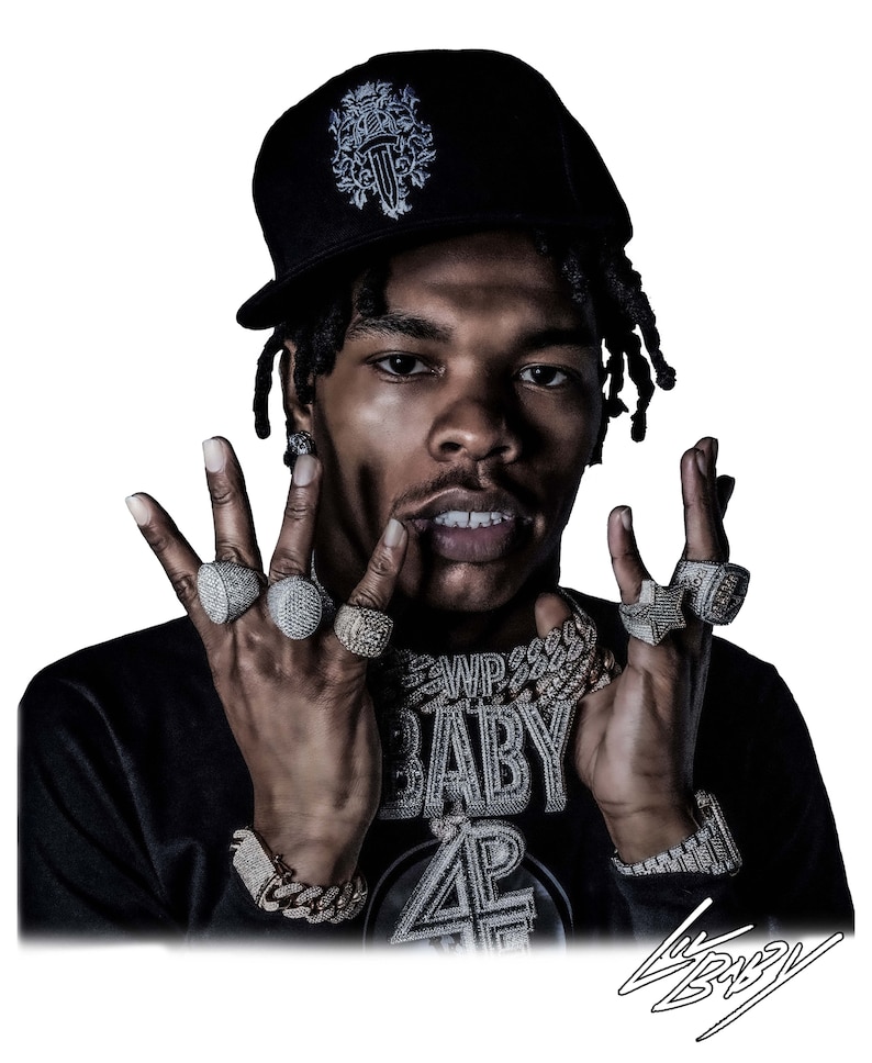 Lil Baby PNG T-SHIRT |rap Tee Jumbo Graphic Print Savage Mode |rare Hip ...