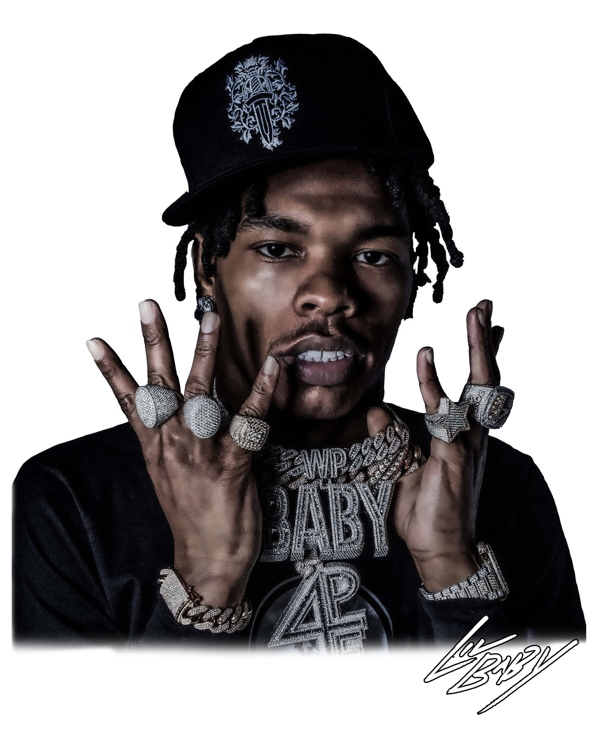 Lil Baby PNG T-SHIRT rap Tee Jumbo Graphic Print Savage Mode rare Hip ...