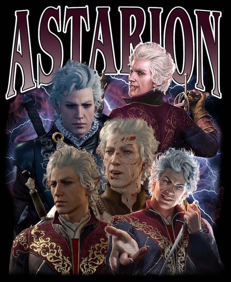Astarion Baldurs Gate T Shirt Design PNG Instant Download 300 Dpi - Etsy