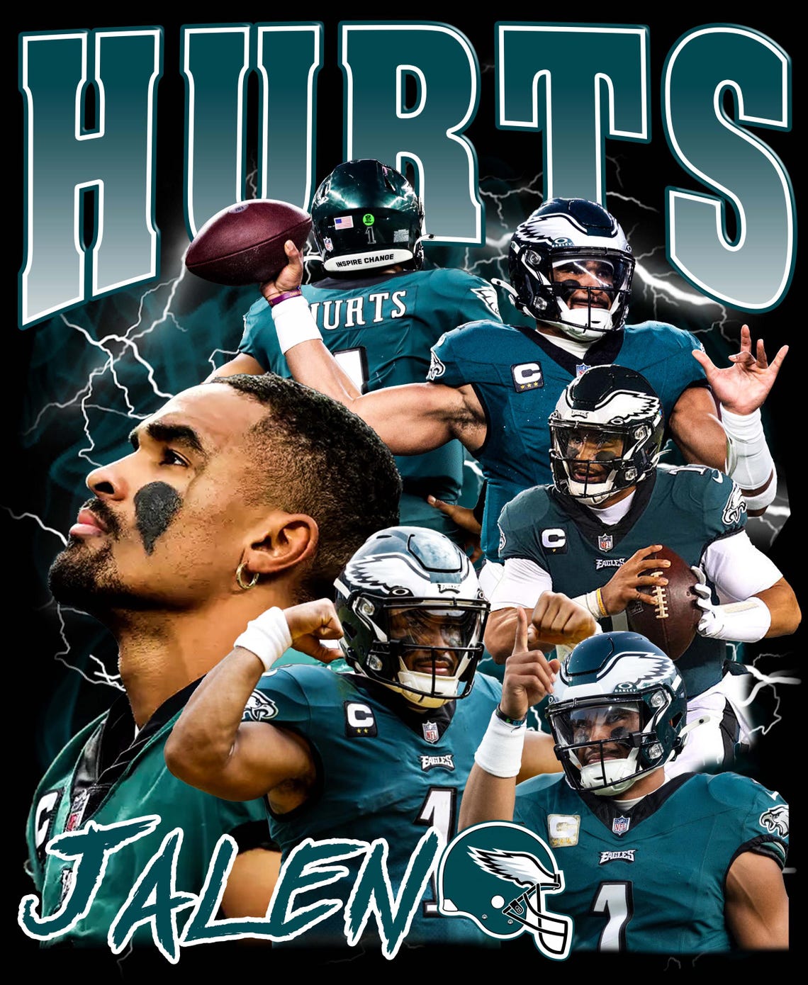 Jalen Hurts T Shirt Design PNG Instant Download 300 Dpi - Etsy