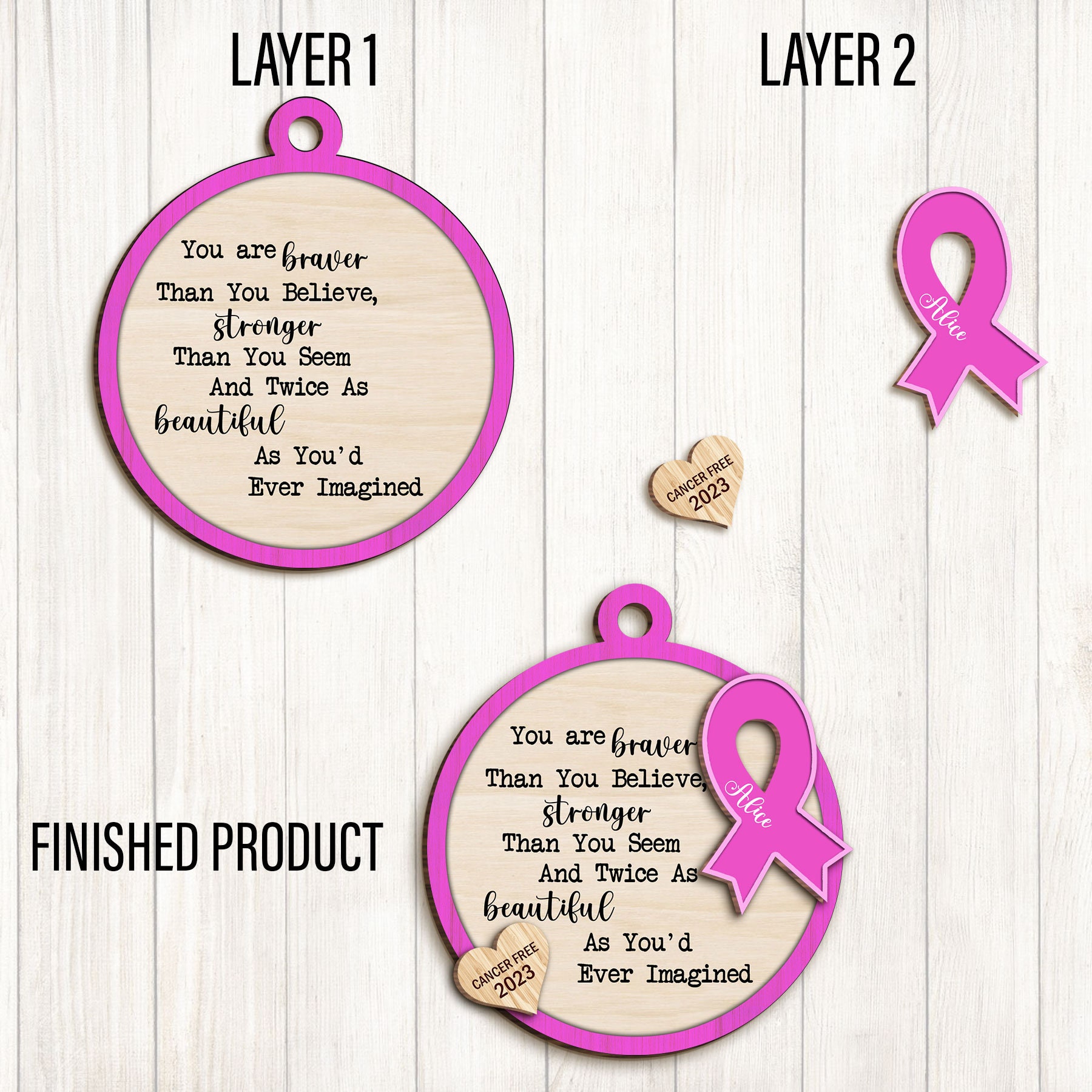 Breast Cancer Ornament, Personalized Cancer Survivor Ornament, Cancer ...