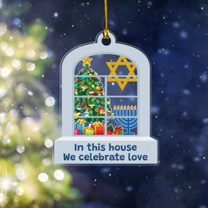 Personalized Hanukkah Ornament, Christmas Hanukkah Acrylic Ornament ...