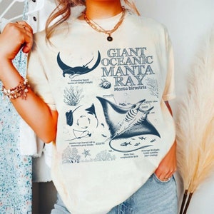 Manta Ray Anatomy T Shirt, Giant Oceanic Manta Ray Shirt, Marine ...