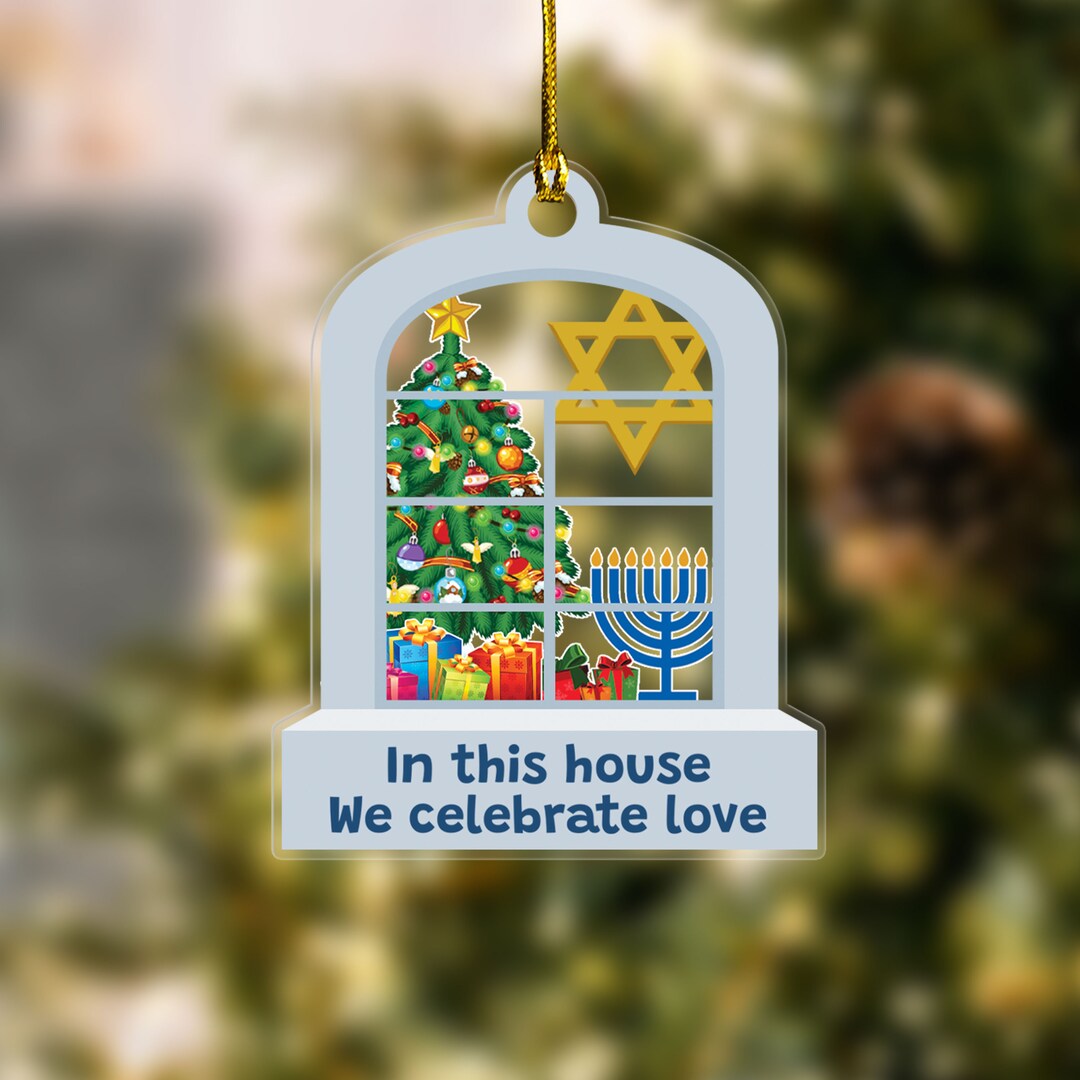 Personalized Hanukkah Ornament, Christmas Hanukkah Acrylic Ornament ...