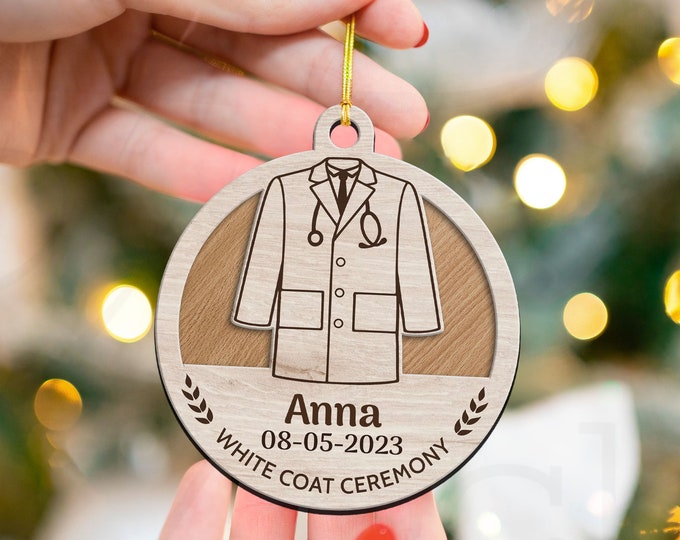 White Coat Ceremony Ornament Custom White Coat Party Gift Personalized ...