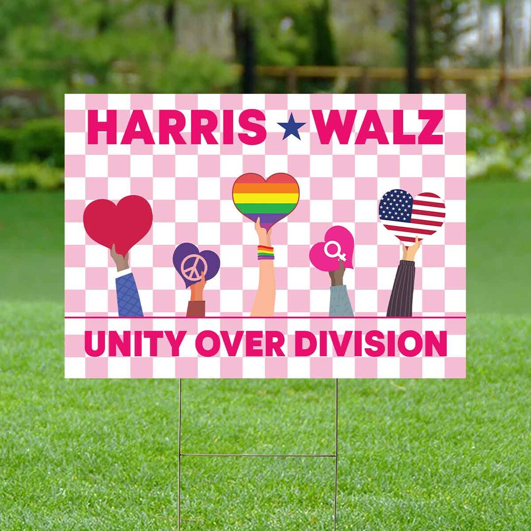 Kamala Harris Tim Walz for President Unity Over Division Political Yard ...