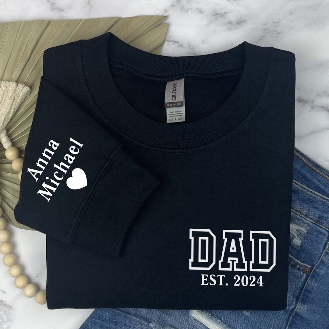 Personalized Dad Sweatshirt With Kids' Names - Father's Day Gift ...