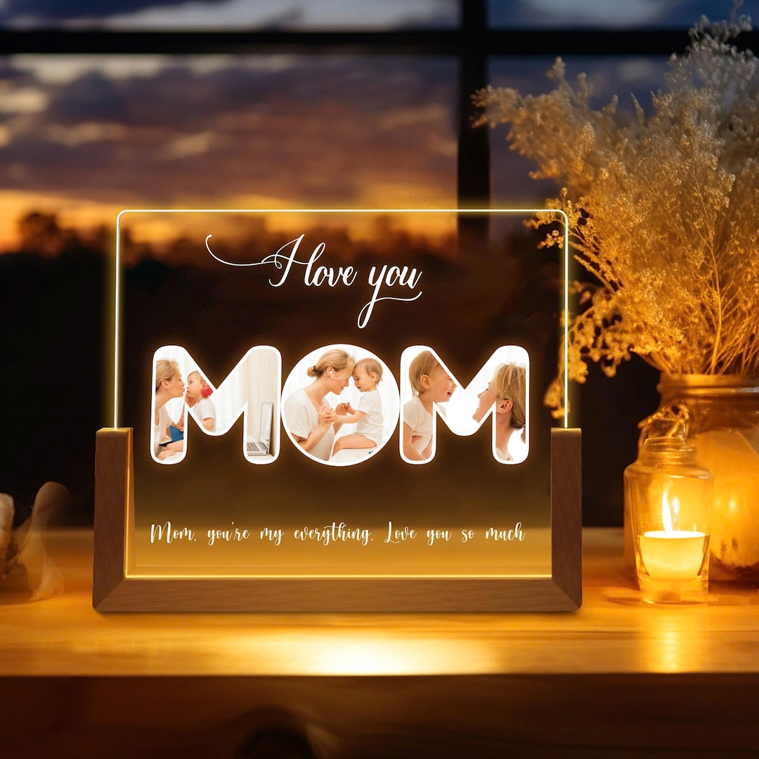 Custom Mom Photo Night Light, Personalized Night Light, Gifts Form ...