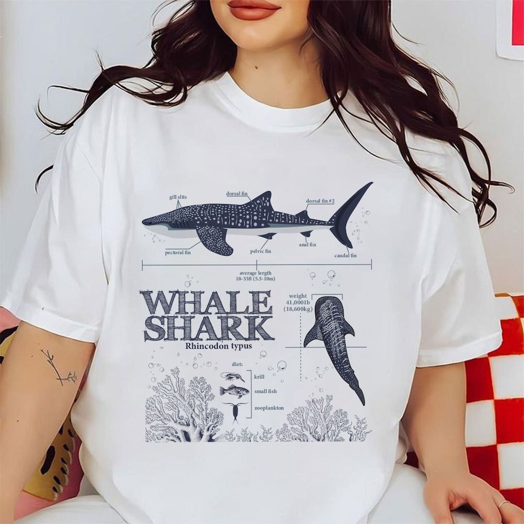 Whale Shark Anatomy T-shirt, Whale Shark T Shirt, Marine Biology Shirt ...