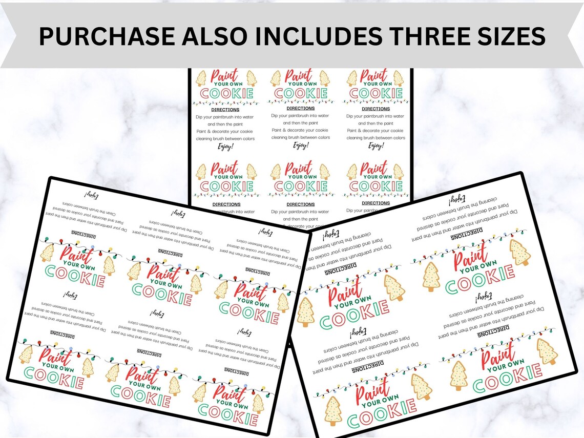 Holiday PYO Printable Cookie Tags / Christmas PYO / Paint Your Own ...