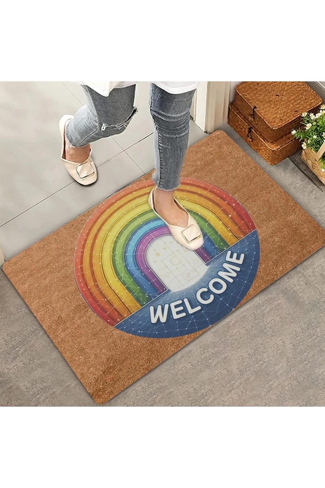 Welcome Rainbow Door Mat | Rainbows Doormat | Housewarming Gifts | New ...
