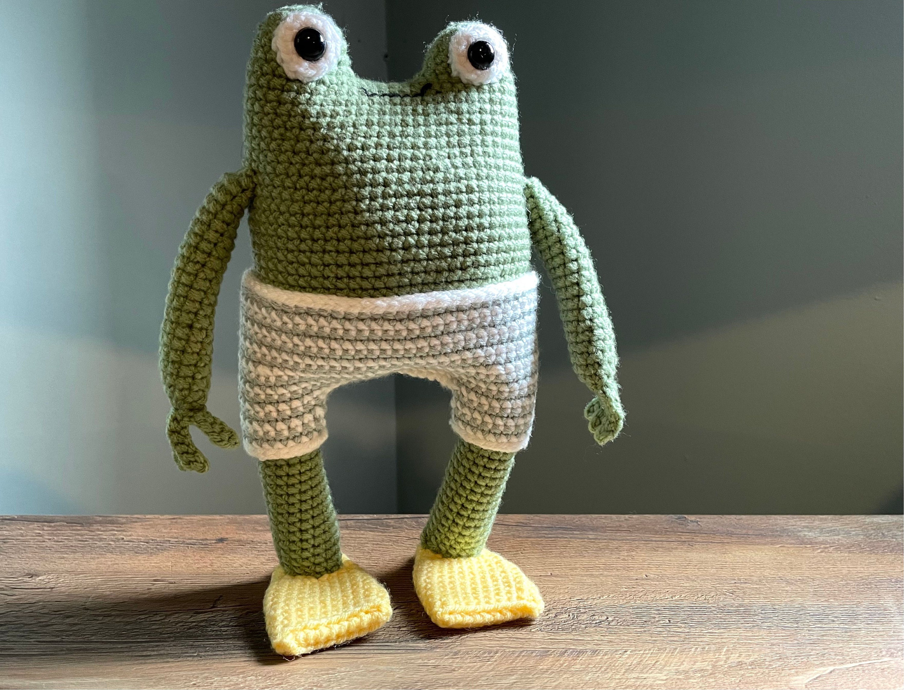 Gregory the Frog and His Shorts Crocheted Stuffed Animal - Etsy