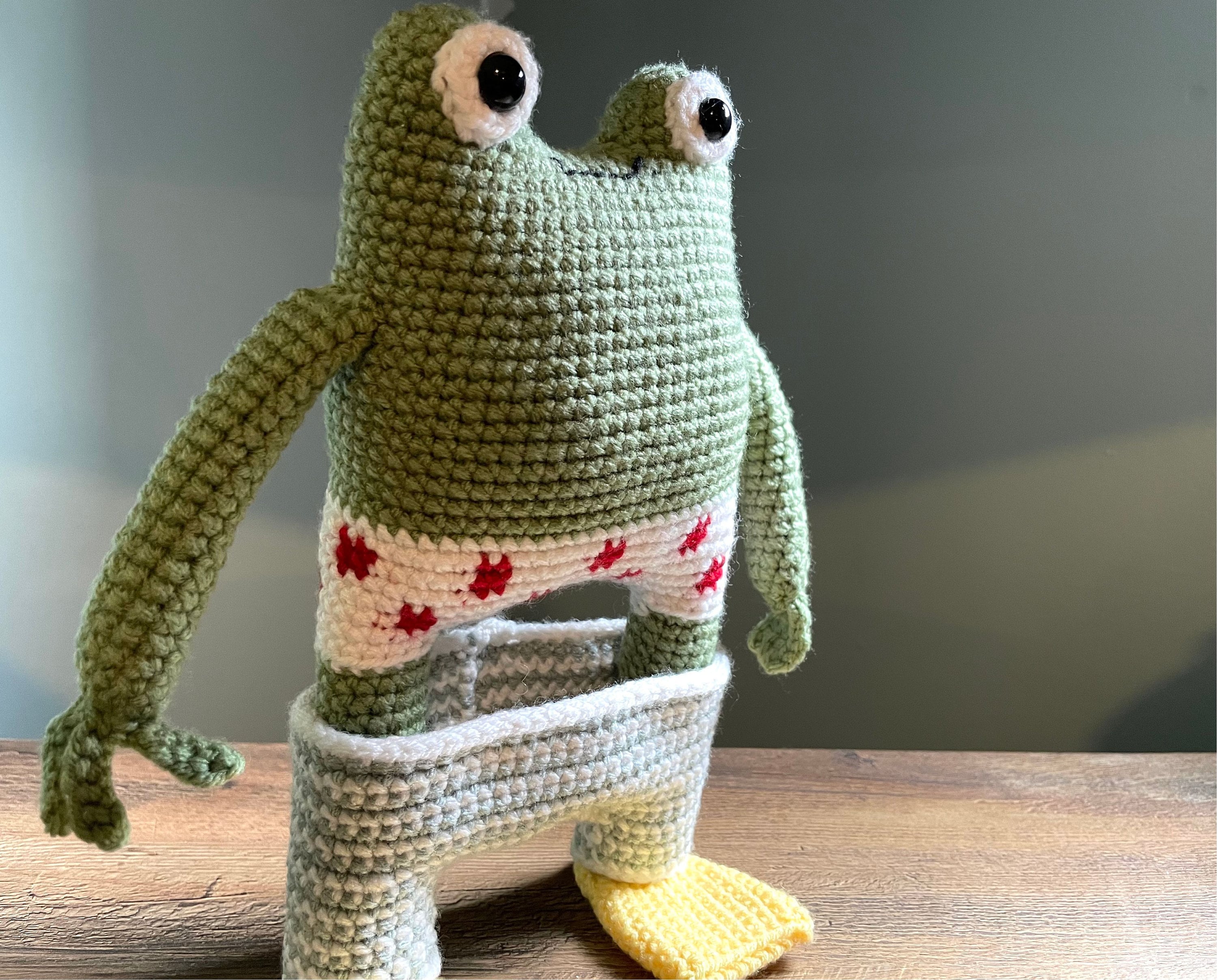 Gregory the Frog and His Shorts Crocheted Stuffed Animal - Etsy