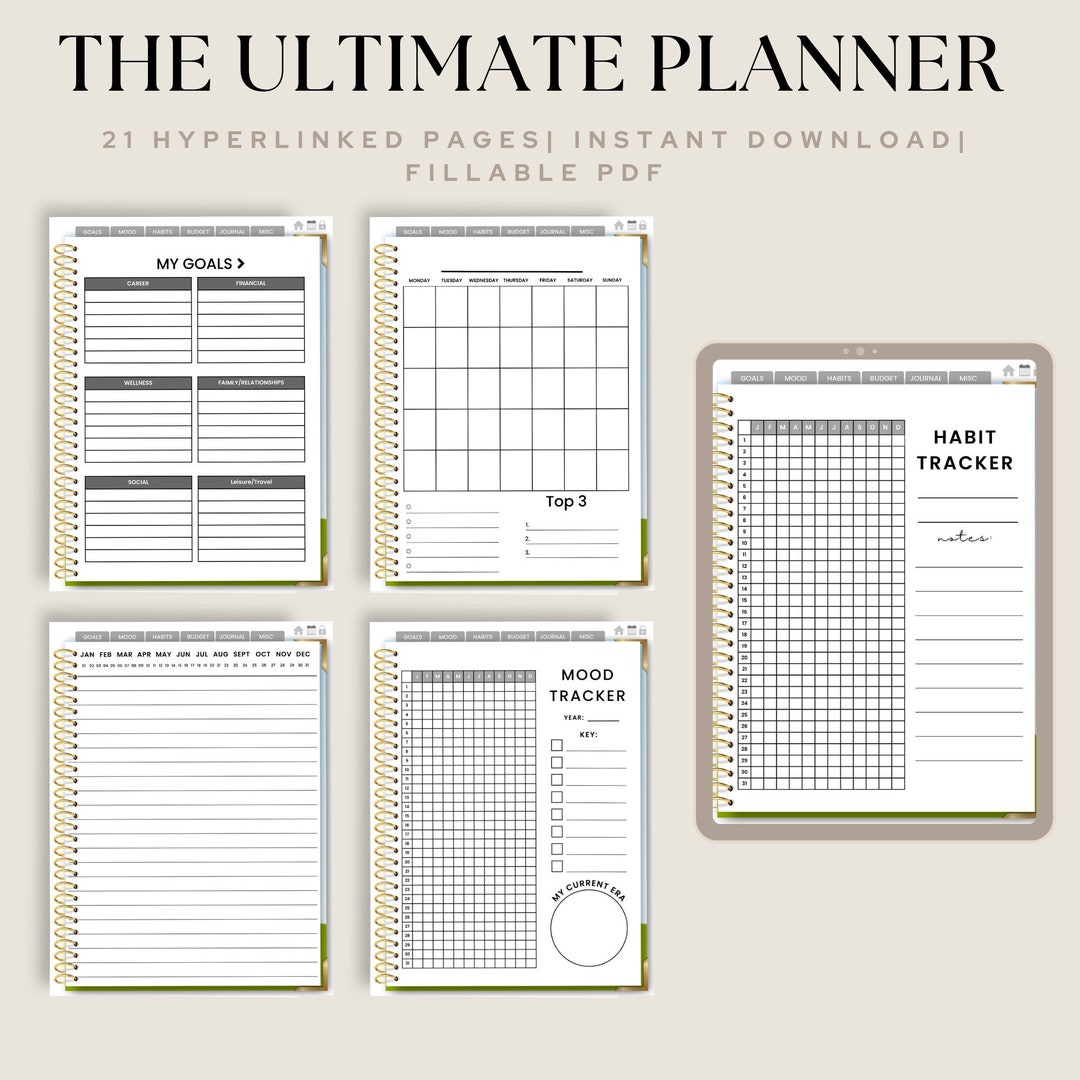 Ultimate Digital Plannersupernote Templatehyperlinked Digital Planner ...