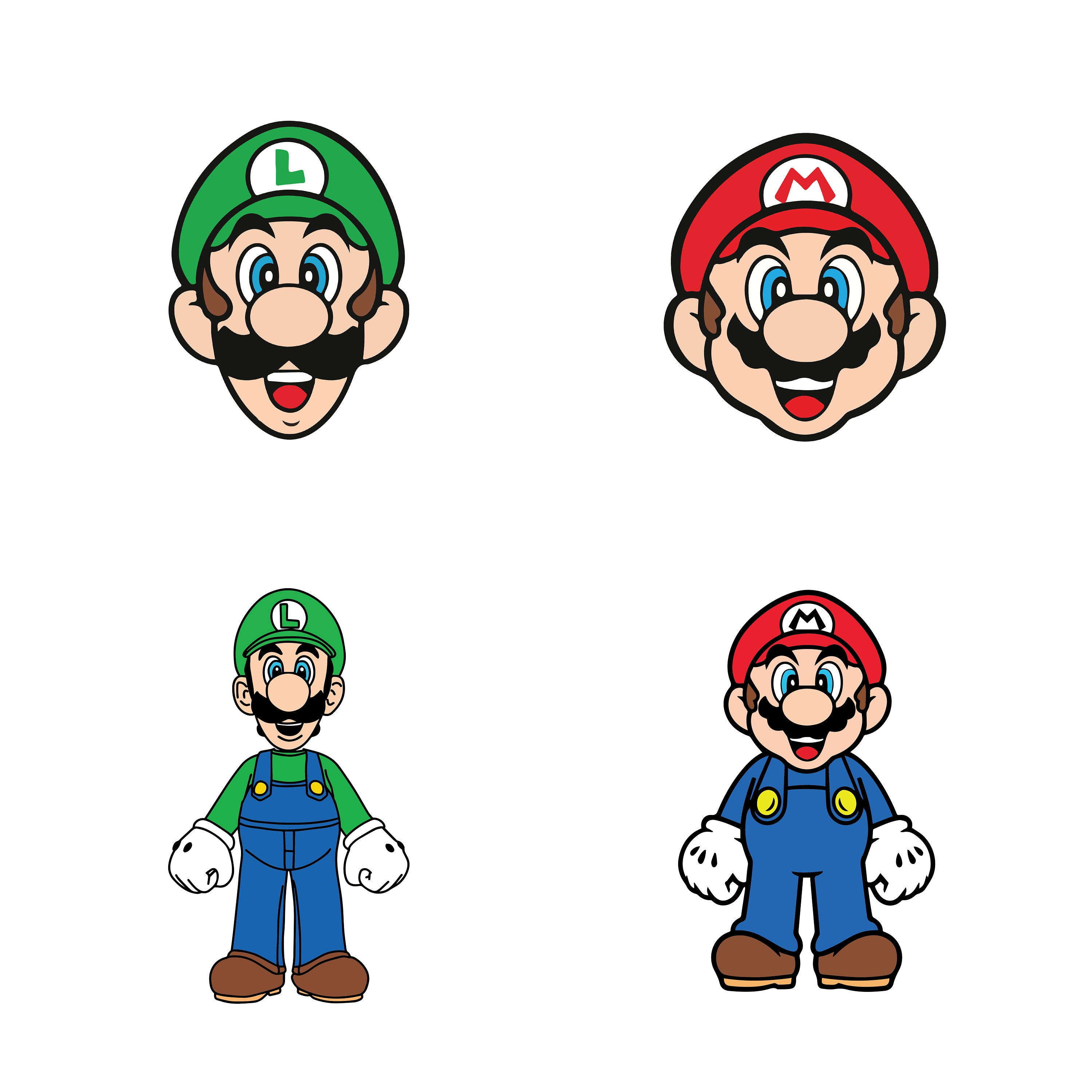 Luigi and Mario Svg Uper Mario Svg Mario Svg Bundle Mario - Etsy UK