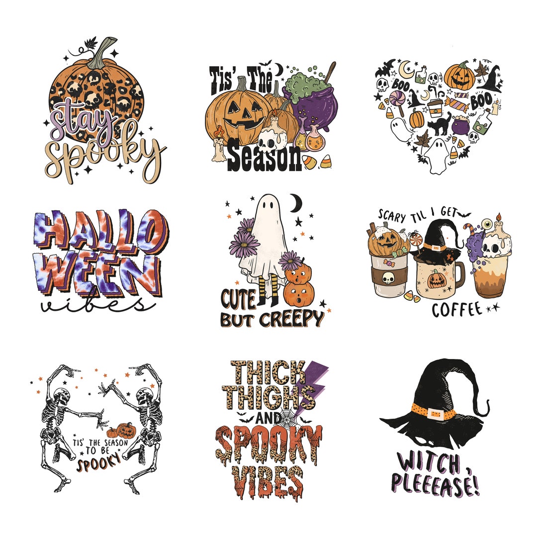 Retro Halloween Bundle PNG, Halloween Png Bundle, Ghost PNG Bundle ...