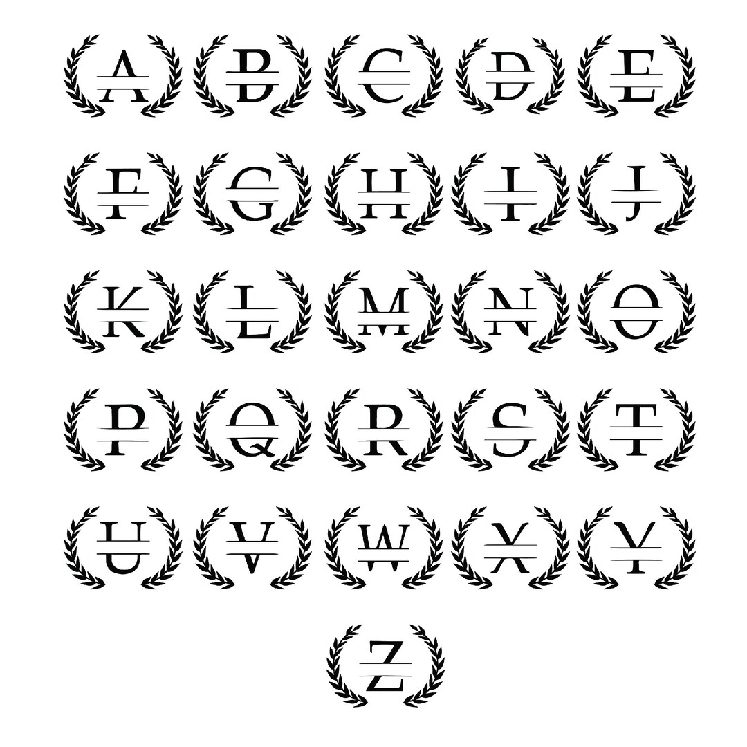 Monogram SVG Bundle, Last Name Svg, Initial Monogram Svg, Flourish ...