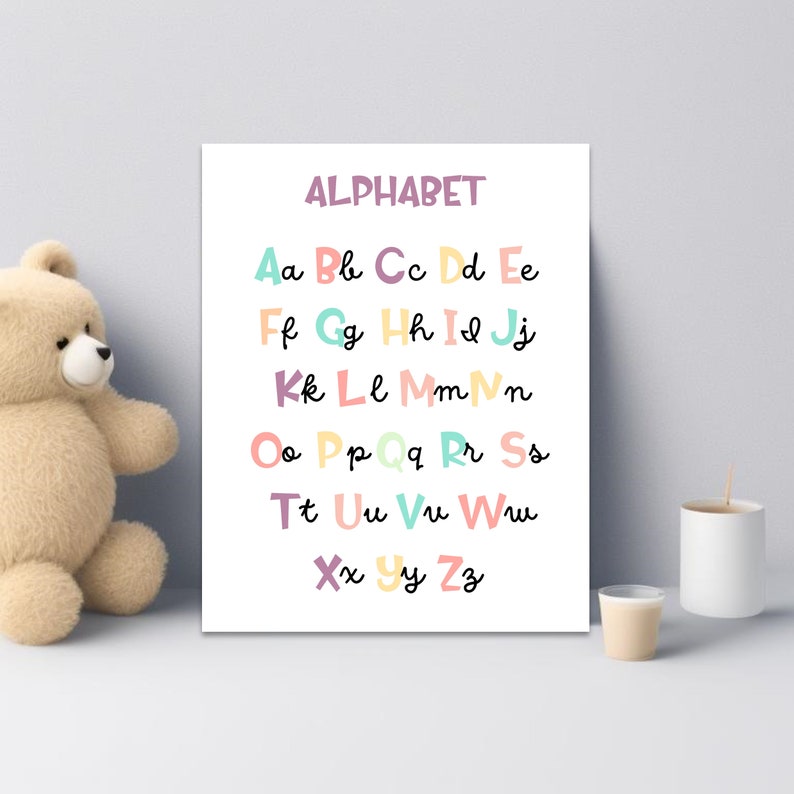 Alphabet Poster, |DIGITAL PRINT|, Cute Print, Wall Decor, Classroom ...