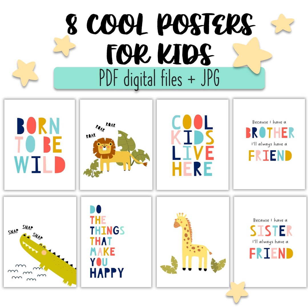 Cool Inspirational Poster for Kids, | DIGITAL FILE |, Children Gift ...