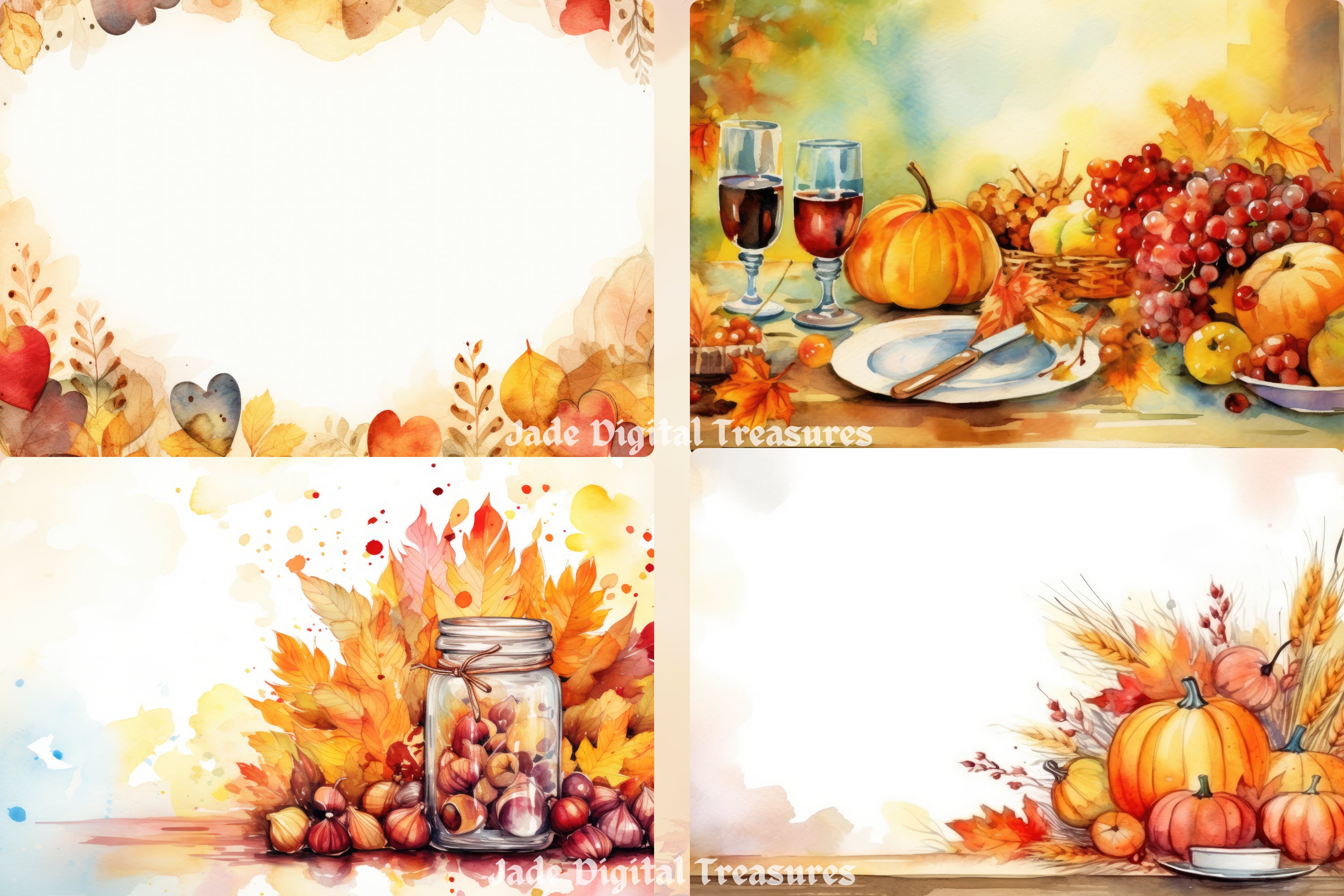 60 Watercolor Thanksgiving Backgrounds, Thanksgiving Background ...
