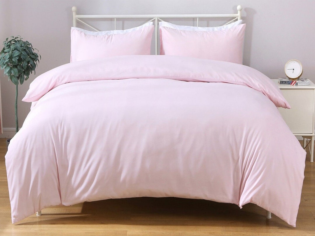 Handmade Linen Light Pink Duvet Cover Set| Breathable 100% Linen| Twin ...