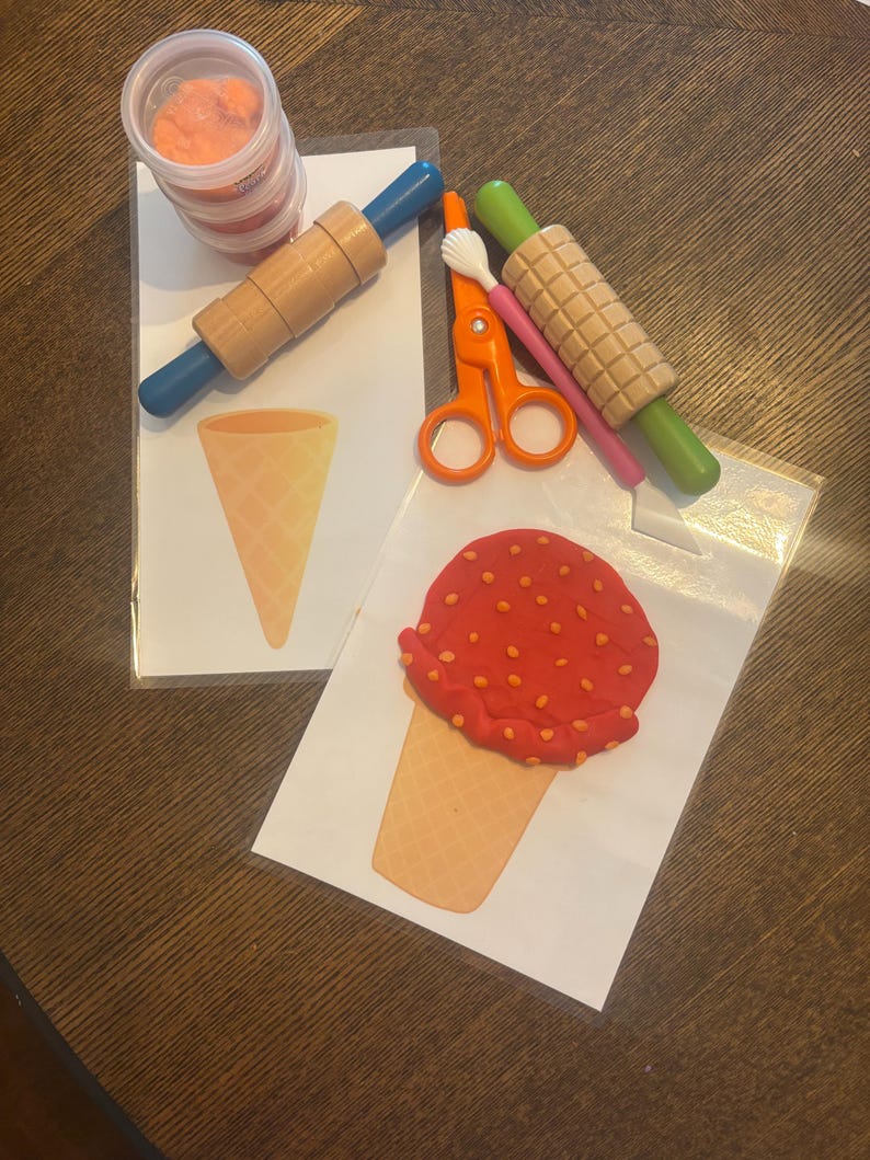 Ice Cream Play Dough Mats - Etsy
