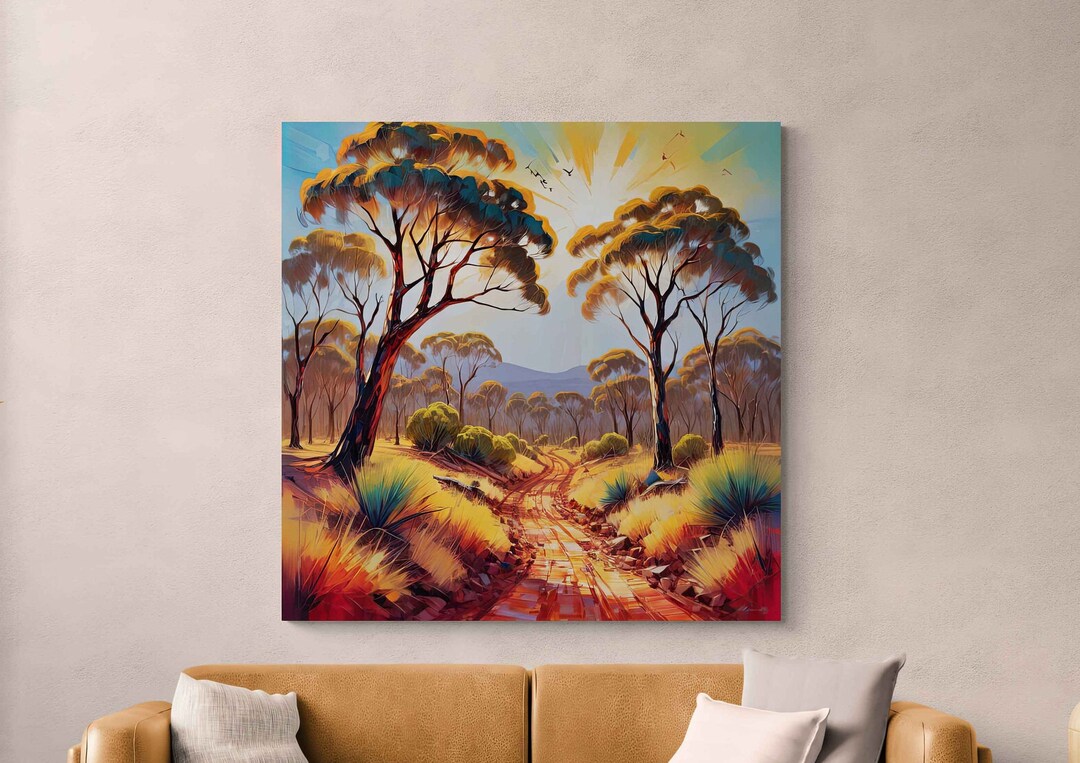 Australian Landscape Outback Art, Oil Paint Style Canvas Wall Art ...