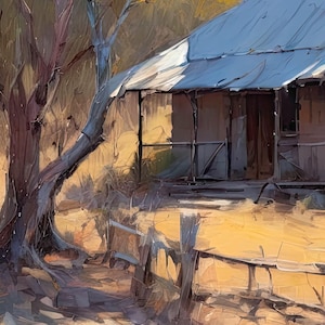 Australian Art ~ Stretched Canvas ~ Outback Homestead Print~ Bush ...