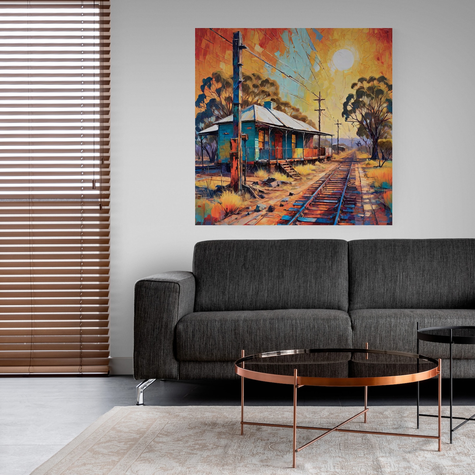 Australian Outback Art, Abandoned Railway Station, Oil Paint Style ...