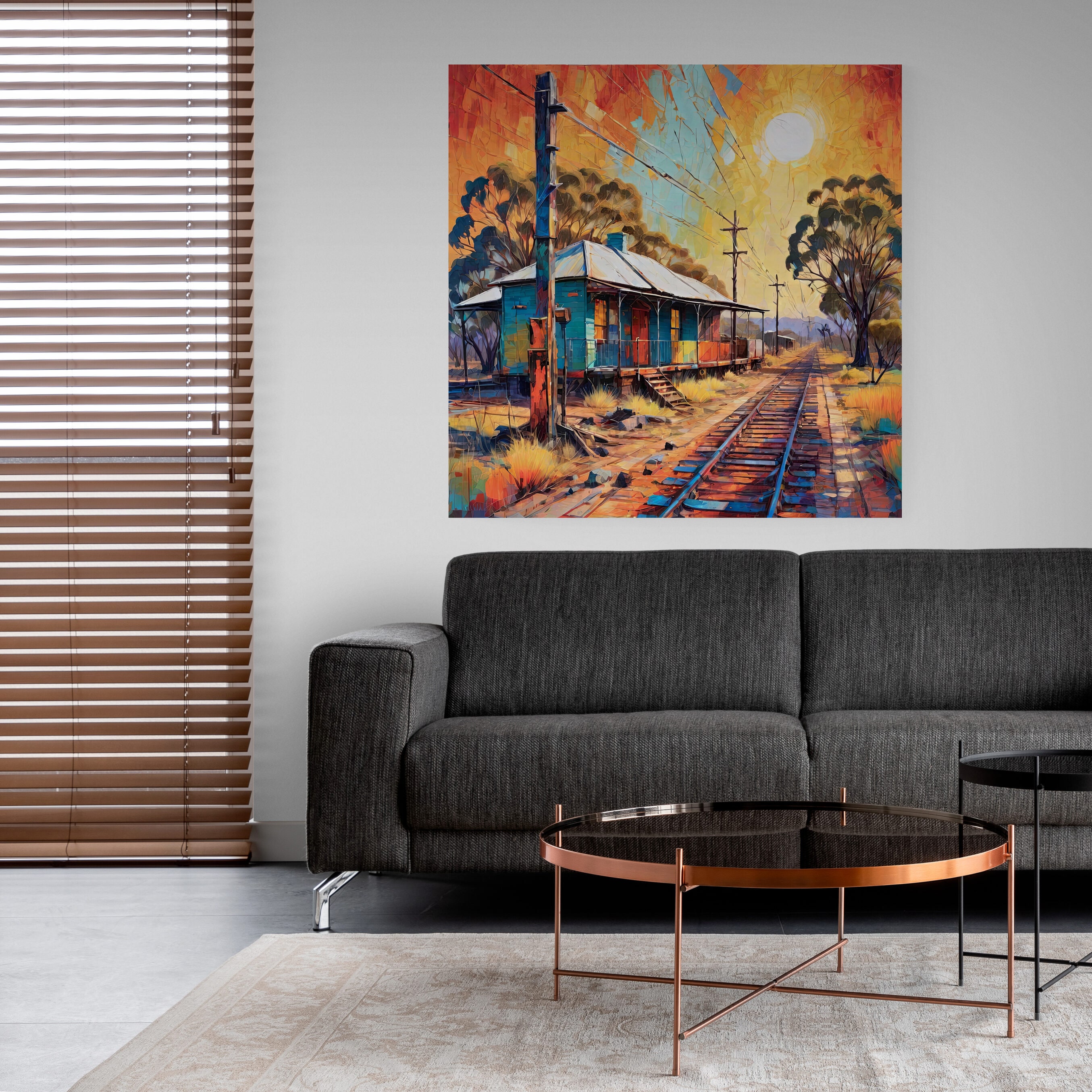 Australian Outback Art, Abandoned Railway Station, Oil Paint Style ...