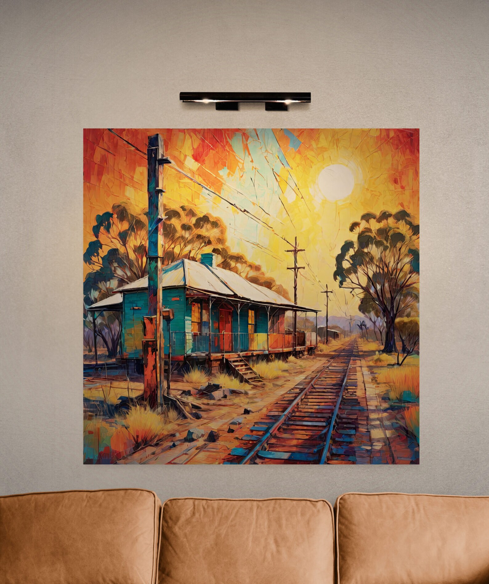 Australian Outback Art, Abandoned Railway Station, Oil Paint Style ...