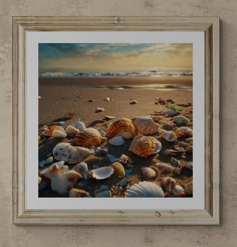 Printable Photo Art ~ Beach Shells ~ Seaside Sea Shells ~ Digital ...