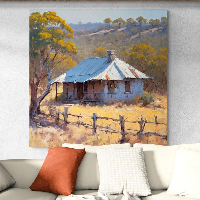Australian Art ~ Stretched Canvas ~ Outback Homestead Print~ Bush ...