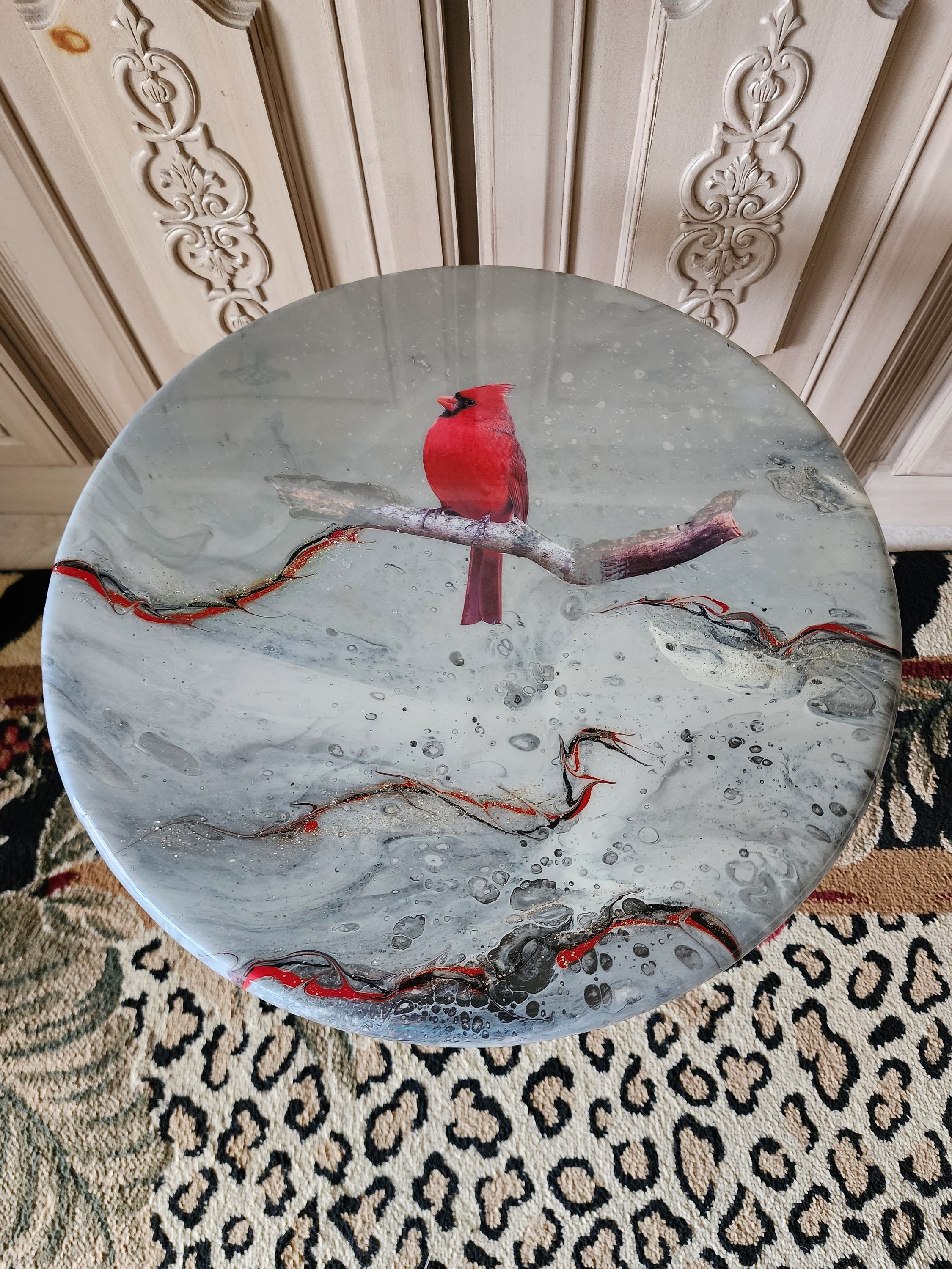 RED CARDINAL TABLE Side Table End Table Patio Table Gifts - Etsy