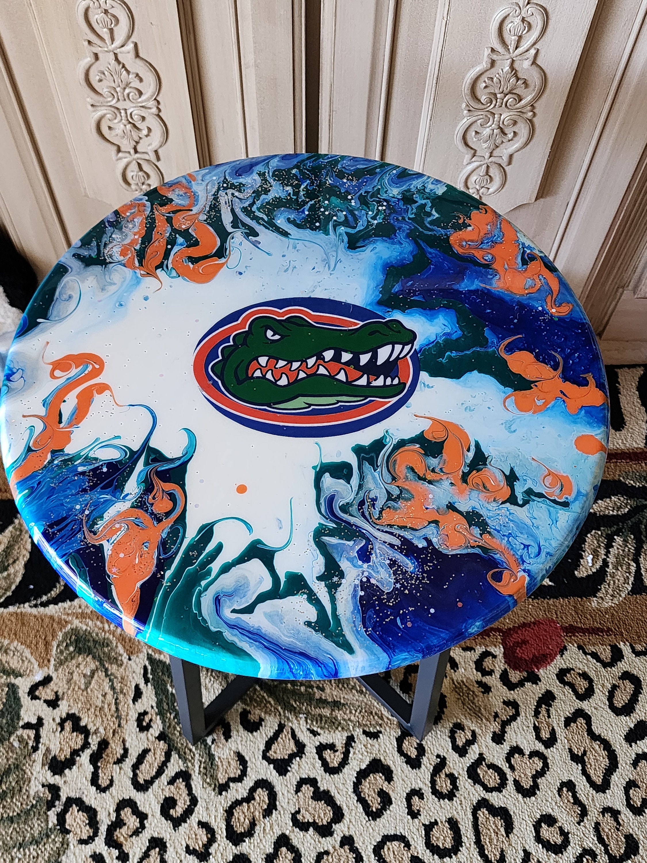 FLORIDA GATORS TABLE, Patio Table Sports Cocktails Man Cave Golf Side ...