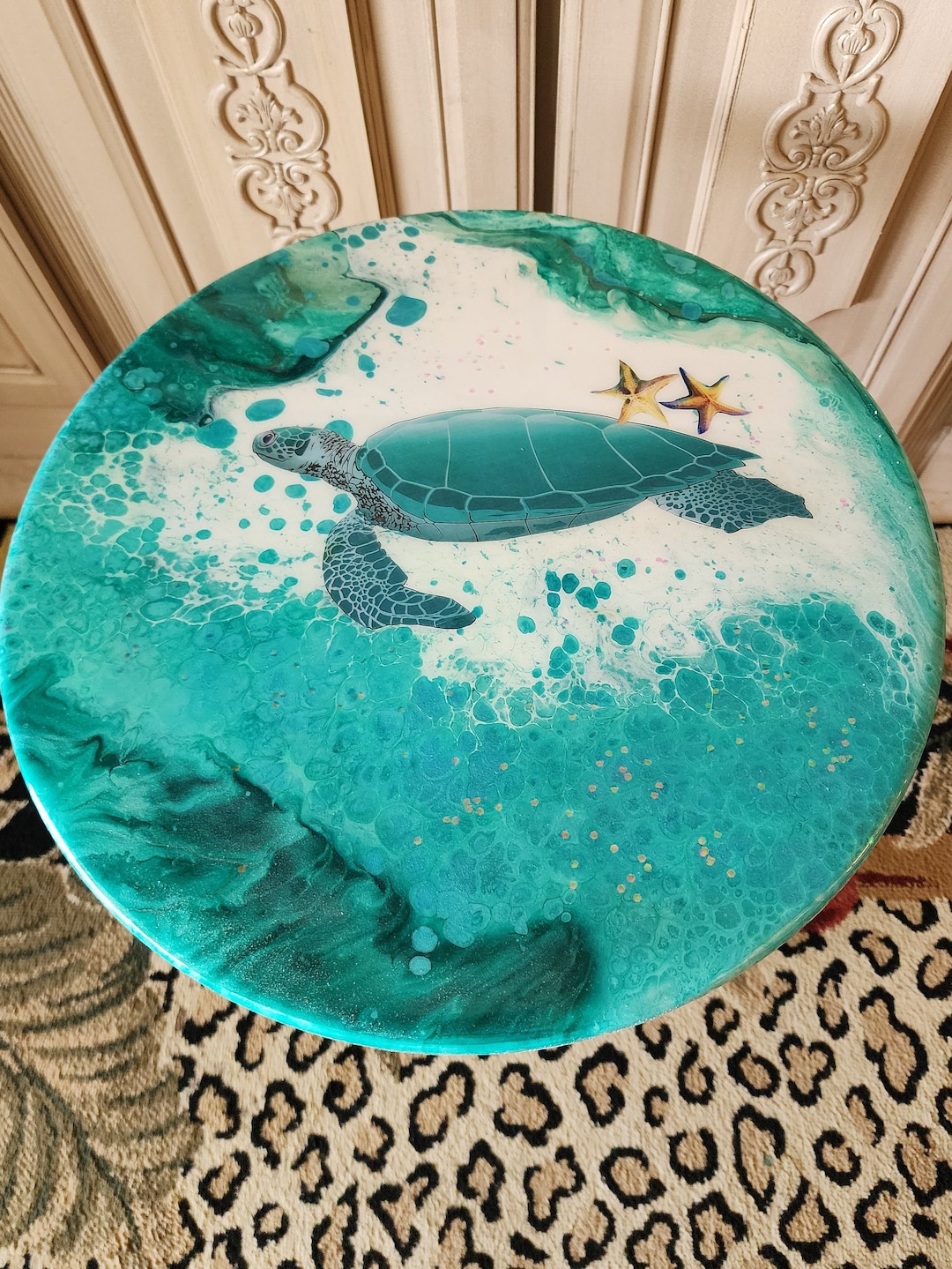 TURTLE PATIO TABLE Green Ocean Water Side Table End Table Patio Gift - Etsy